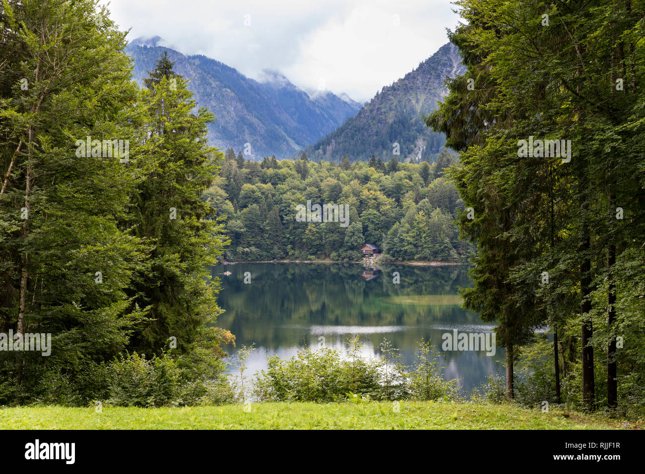Freibergsee, Oberstdorf, Stillachtal, Allgäu, Allgäuer Alps, Bavaria ...