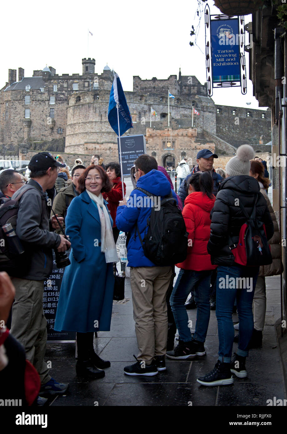 Chinese tourists, Edinburgh Castle, Edinburgh, Scotland, UK Stock Photo ...