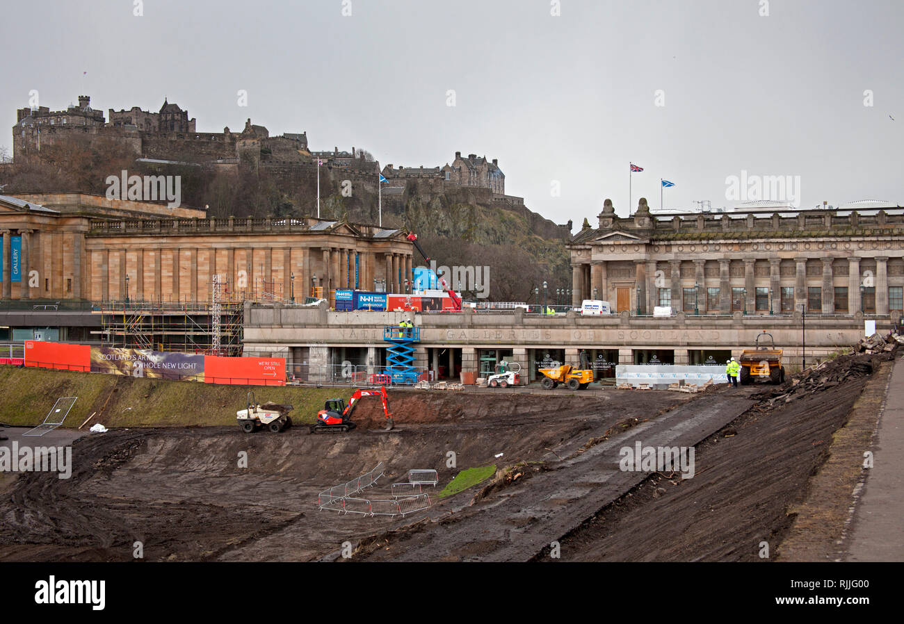Construction work, National Galleries, The Mound Edinburgh, Scotland ...