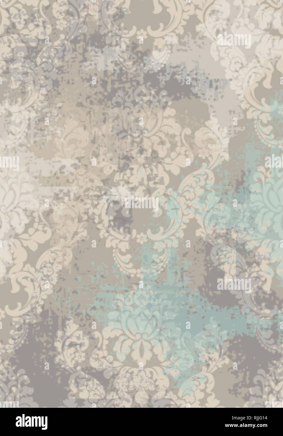 Rococo texture pattern Vector. Floral ornament decoration old effect ...