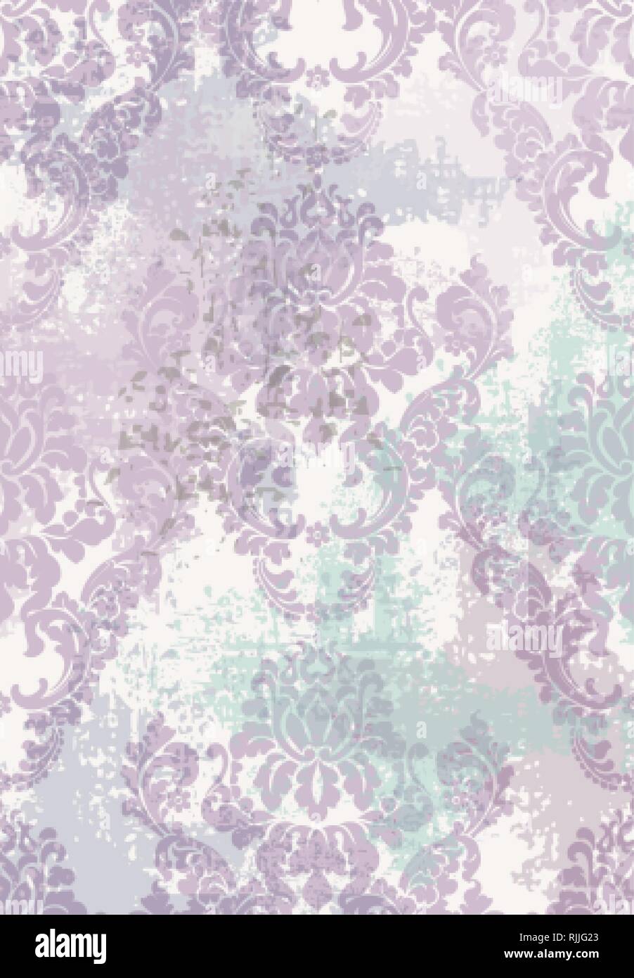 Rococo texture pattern Vector. Floral ornament decoration old effect ...