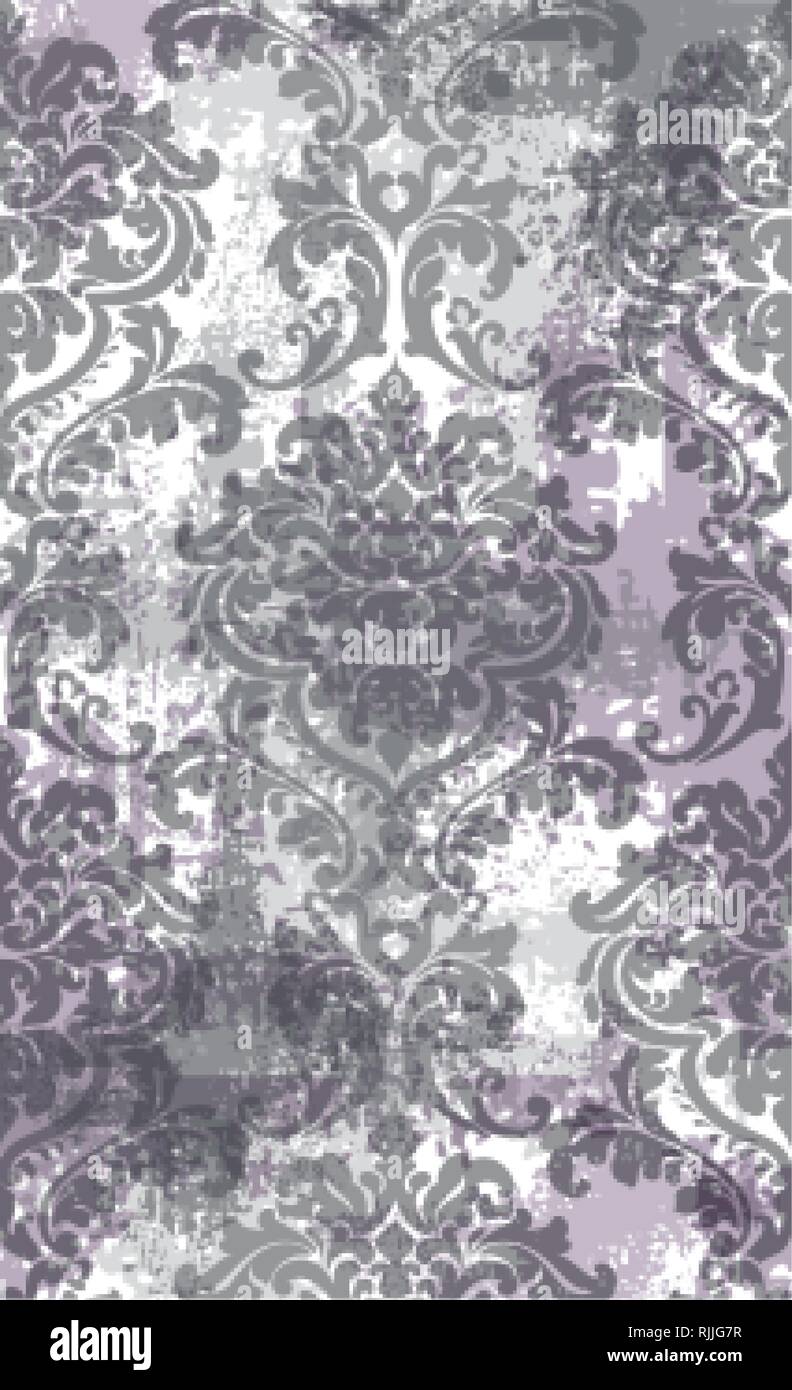 Rococo texture pattern Vector. Floral ornament decoration old effect ...