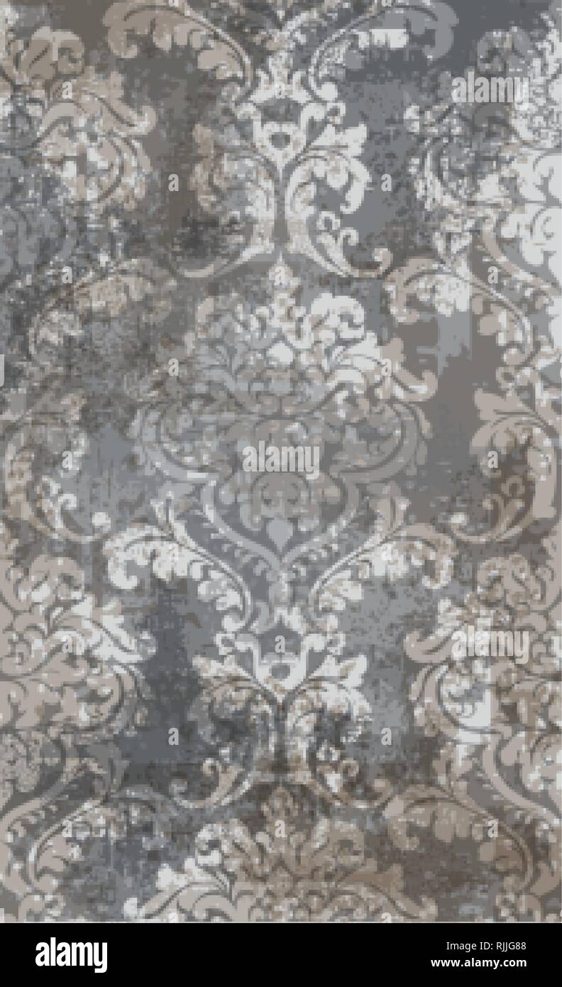 Rococo texture pattern Vector. Floral ornament decoration old effect ...