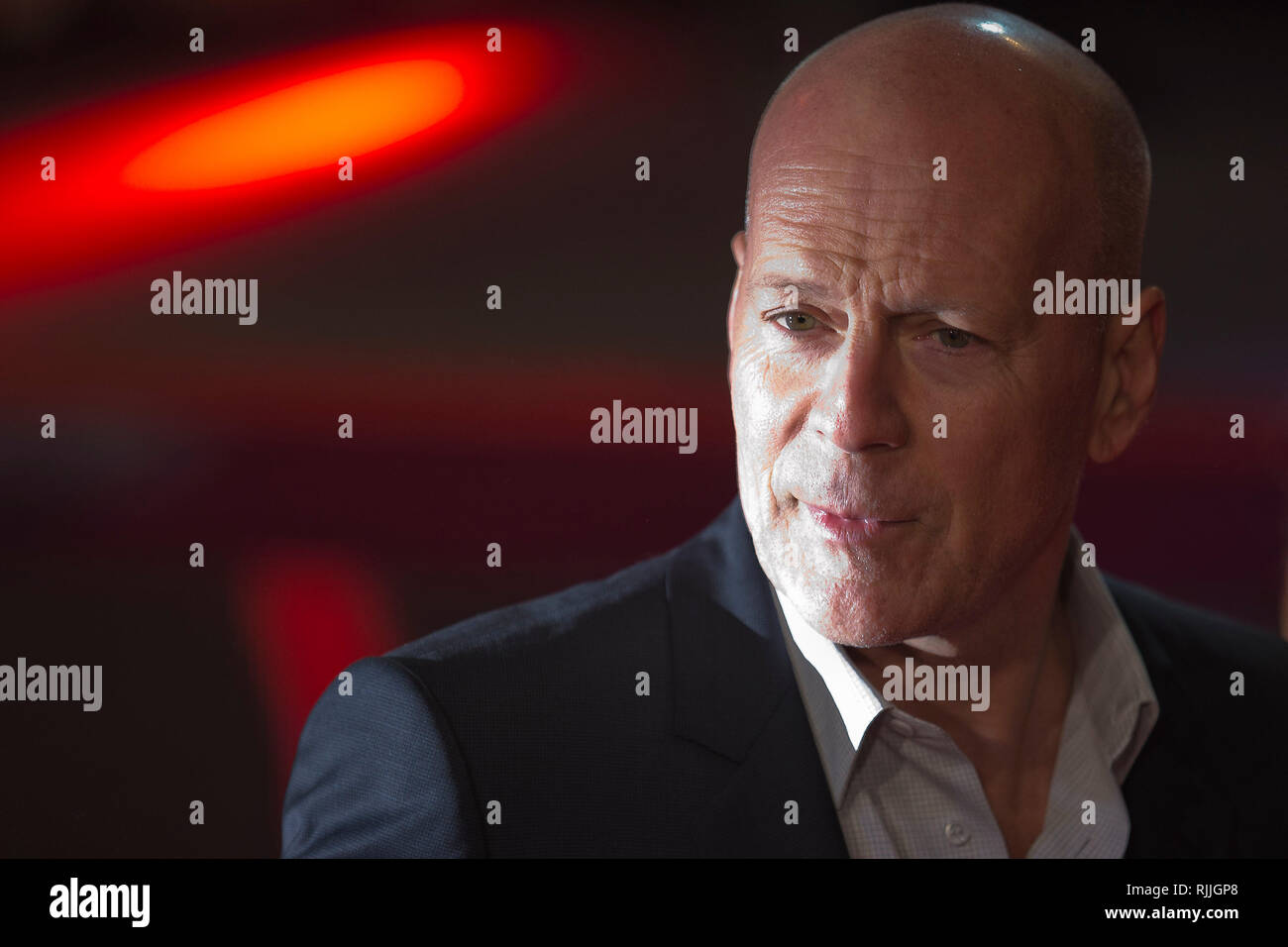 Bruce Willis at a film premiere in London on. Feb 2013 Stock Photo - Alamy