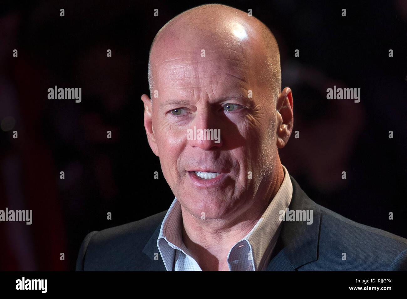 Bruce Willis at a film premiere in London on. Feb 2013 Stock Photo - Alamy