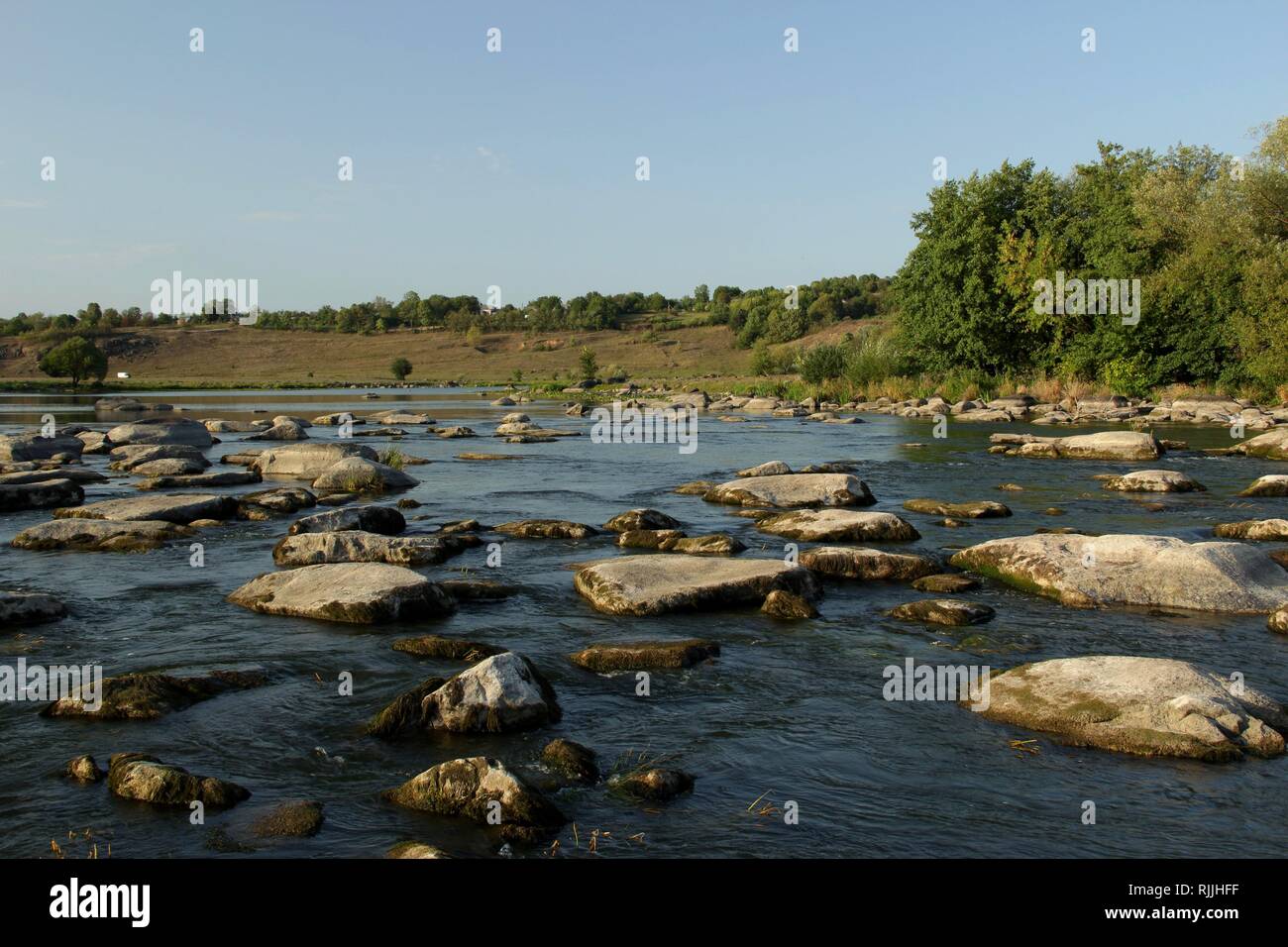 Stone rapids on Southern Bug River in Ukraine Stock Photo - Alamy