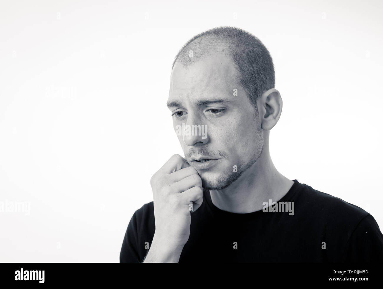 People portraits of human emotions and facial expressions. Young adult ...