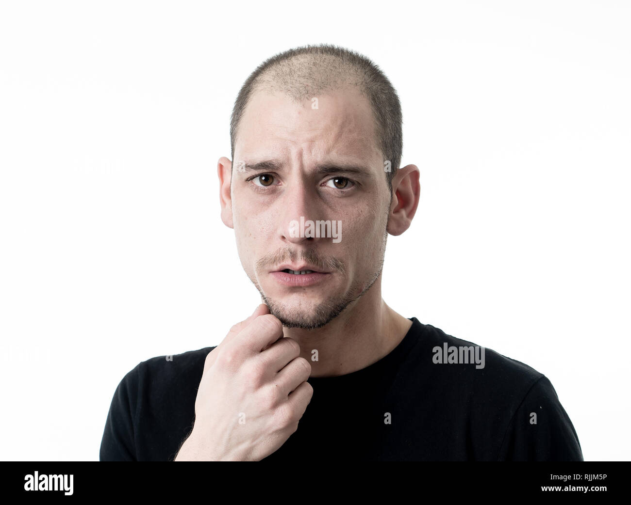 People portraits of human emotions and facial expressions. Young adult ...