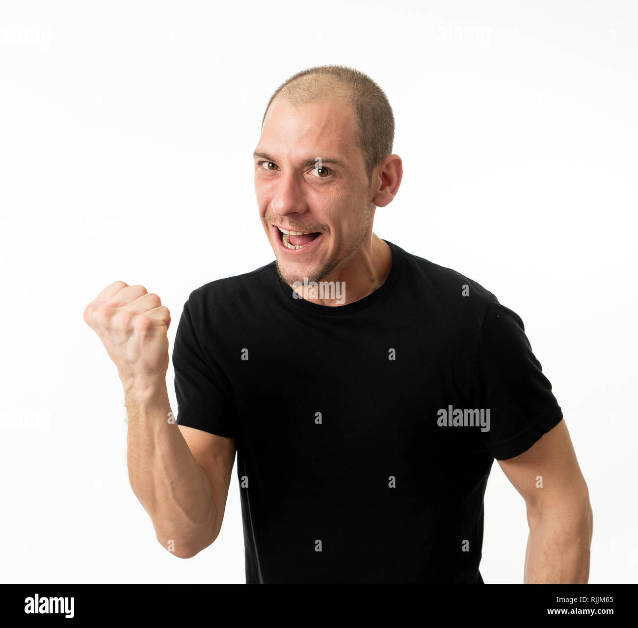 Happy face and facial expressions in people and human emotions. Half ...