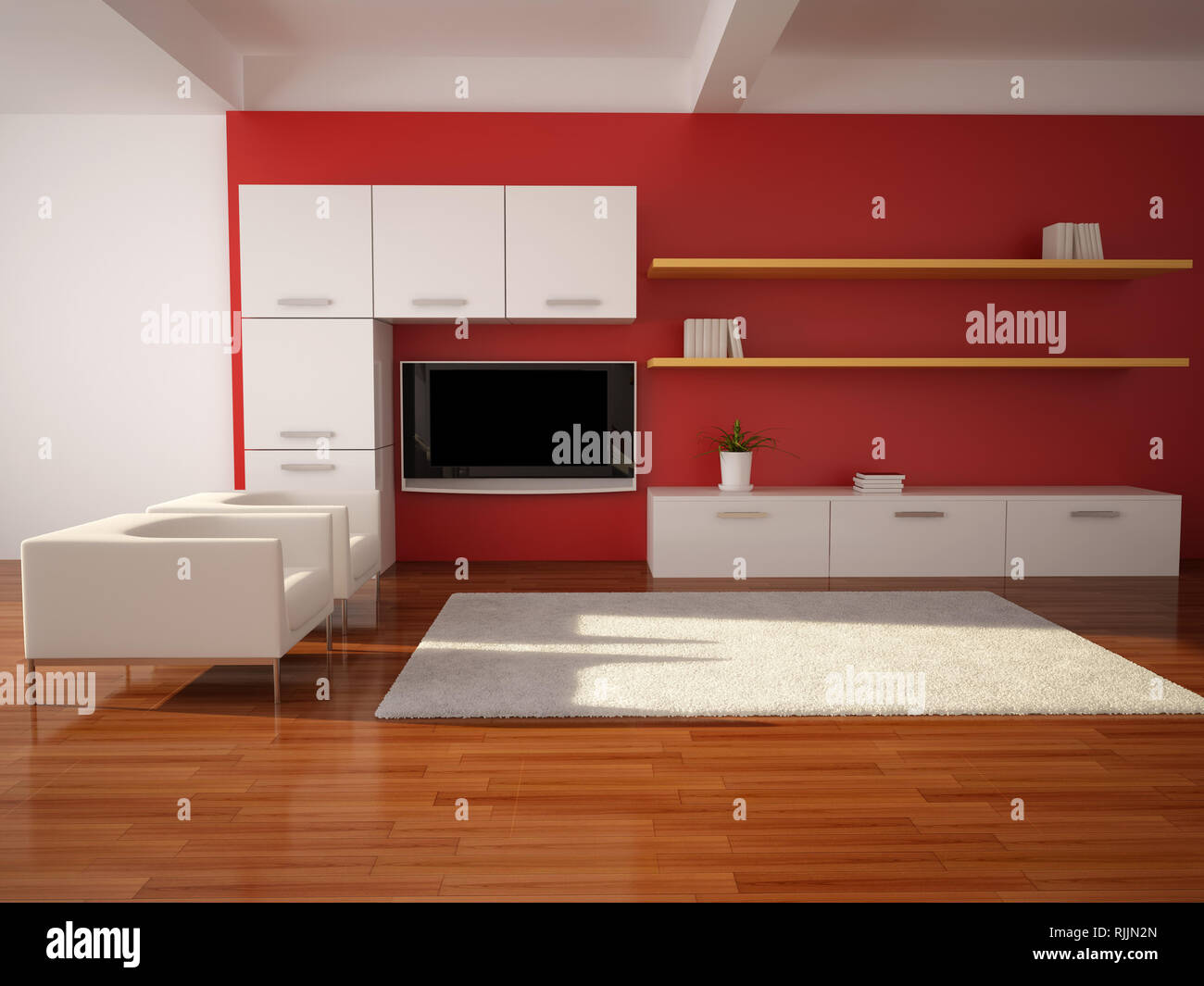 High resolution image interior. 3d illustration modern interior. Living ...