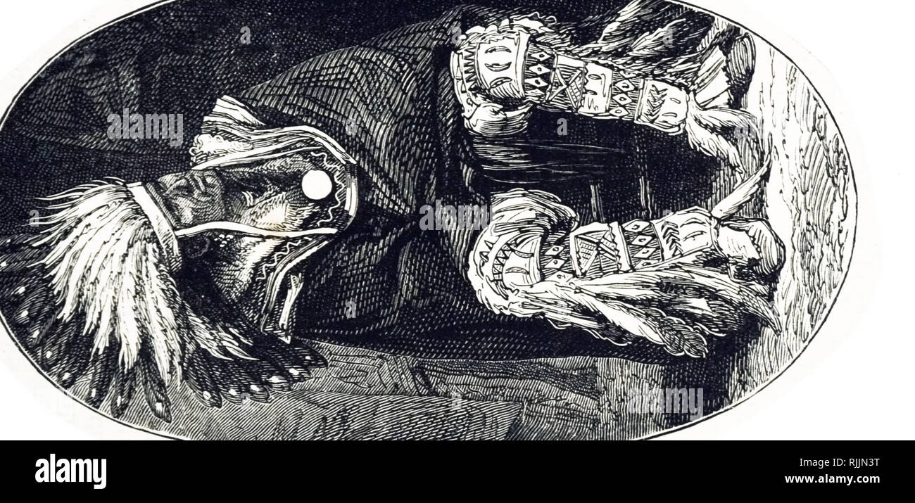 An engraving depicting the Chief 'Brave'. Dated 19th century Stock ...