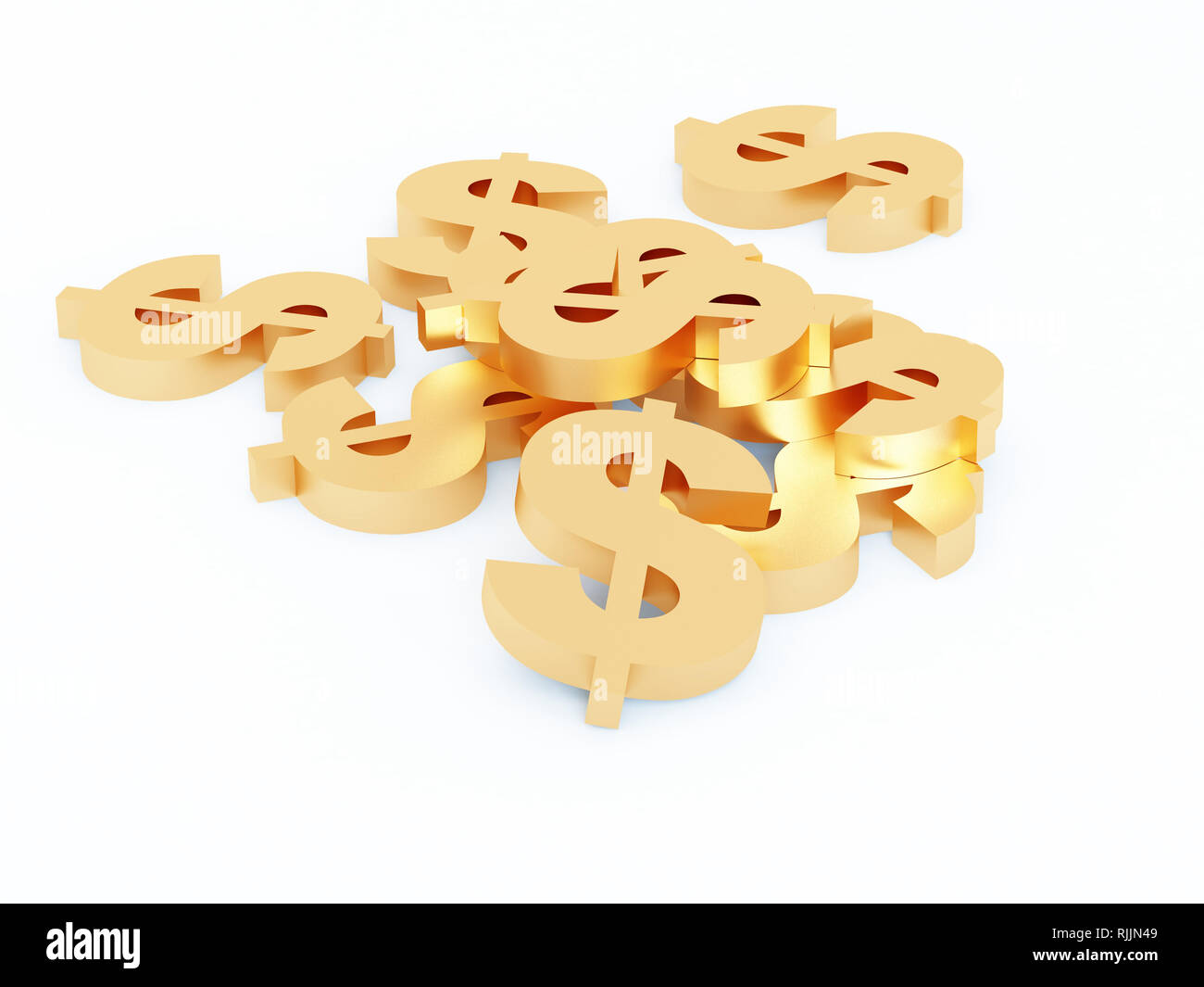 High resolution image symbol dollar. 3d illustration over white ...