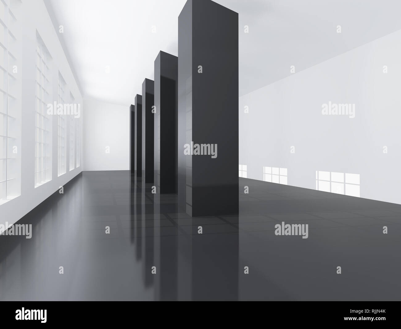 High resolution image hall with columns. 3d illustration interior Stock ...