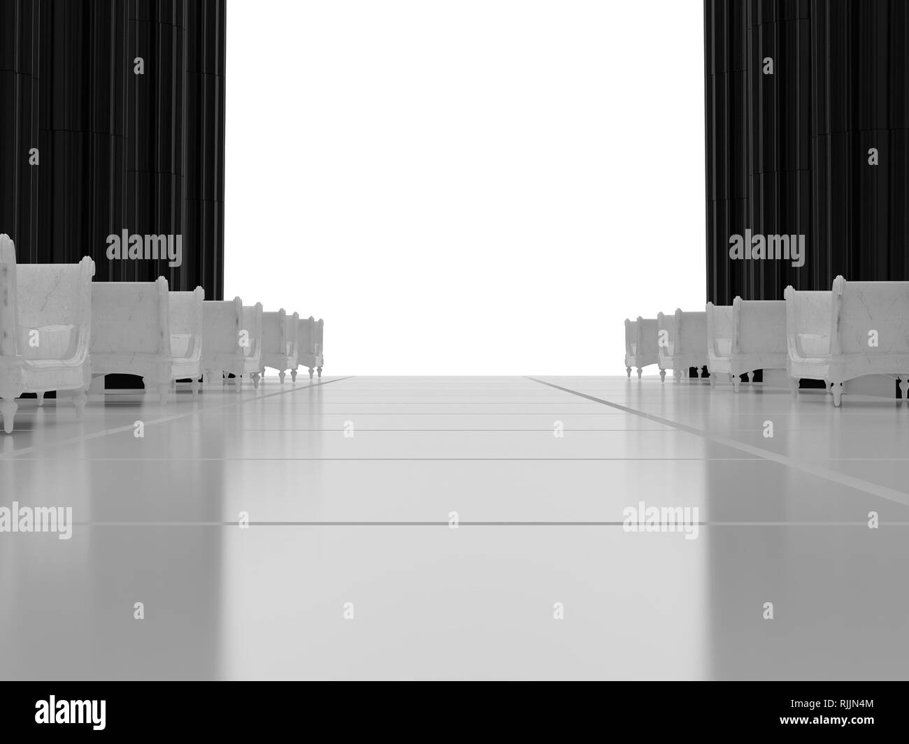 High resolution image hall with columns. 3d illustration hall with ...