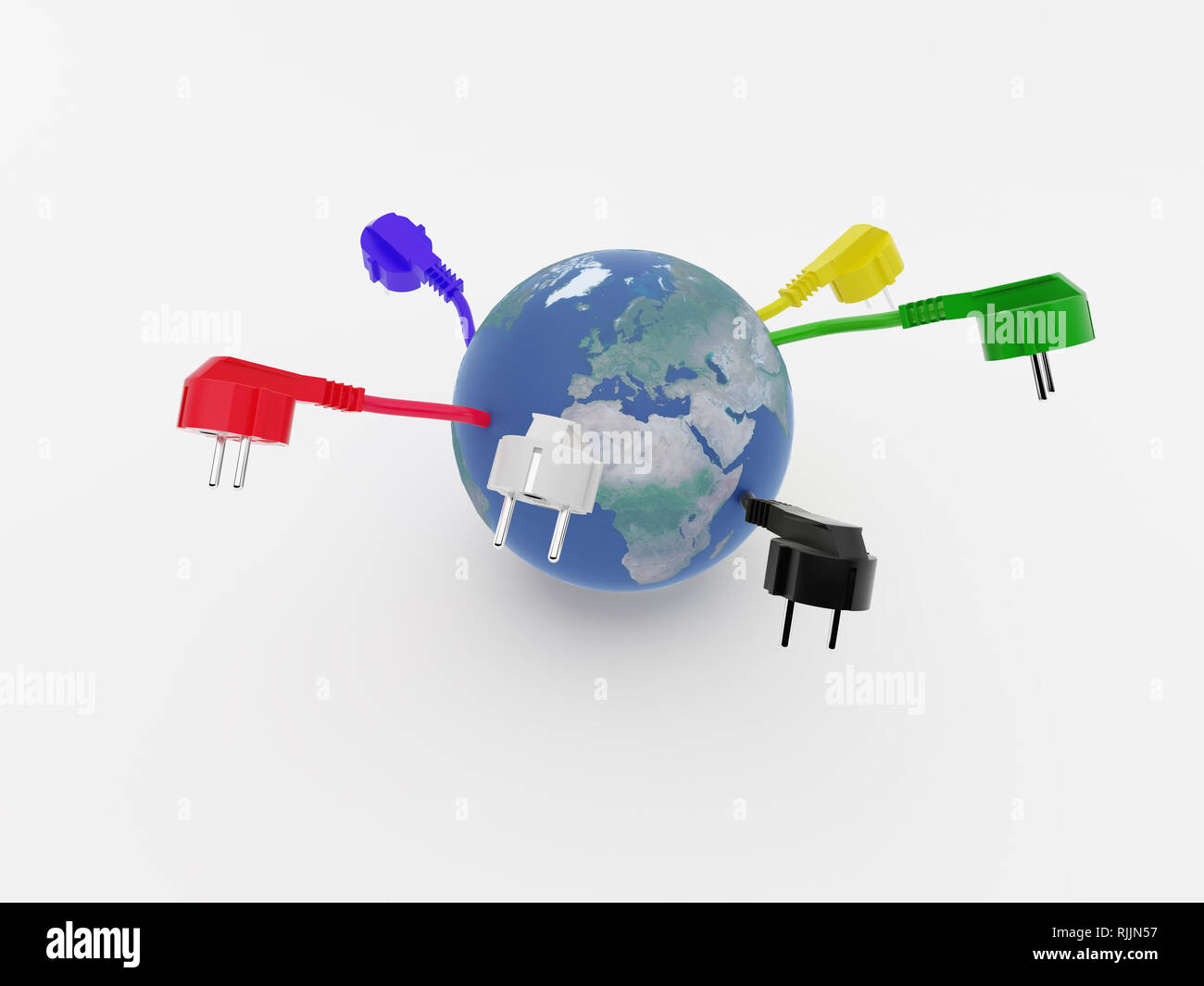Planet the ground. Shortage of the electric power. 3d illustration ...