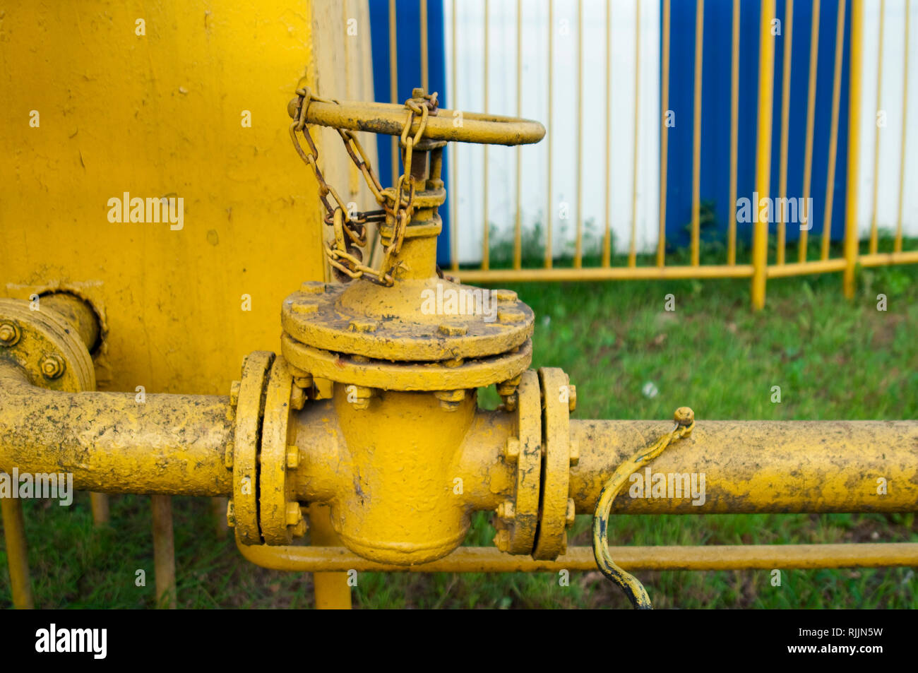 Gas pipe on a house wall. High resolution image Stock Photo - Alamy