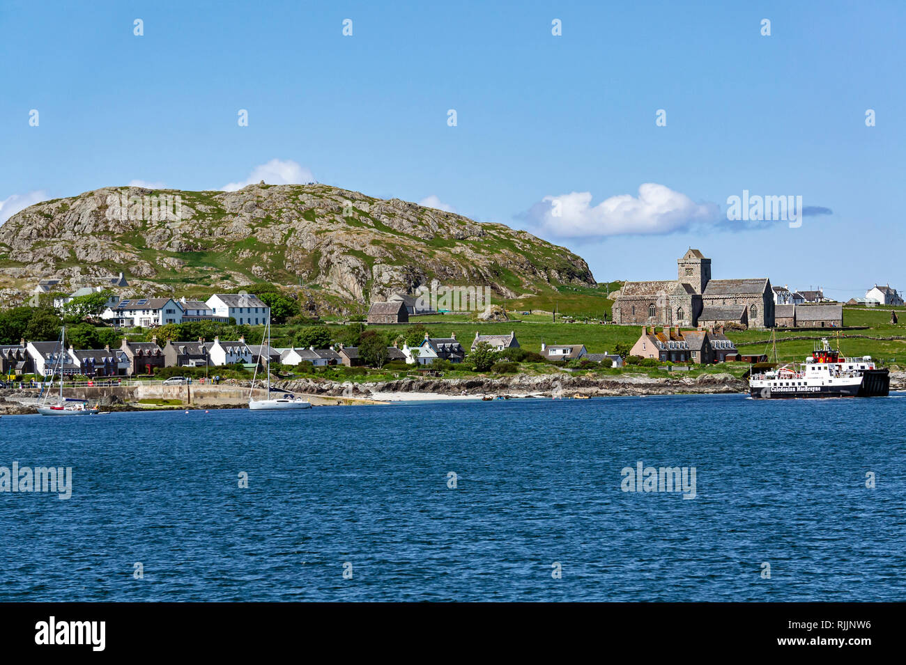 Historic Environment Scotland Iona Abbey on Isle of Iona in the inner ...
