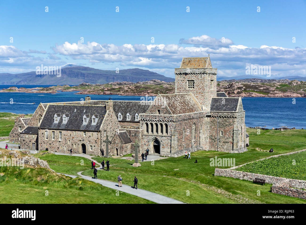 Historic Environment Scotland Iona Abbey on Isle of Iona in the inner ...