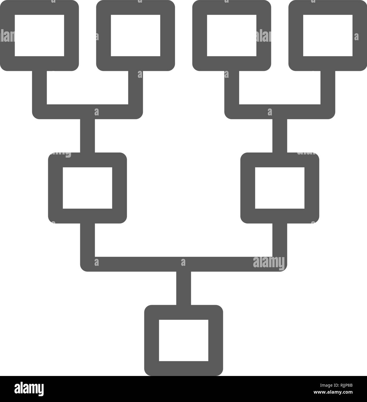 Hierarchical chart, player layout line icon Stock Vector Image & Art ...