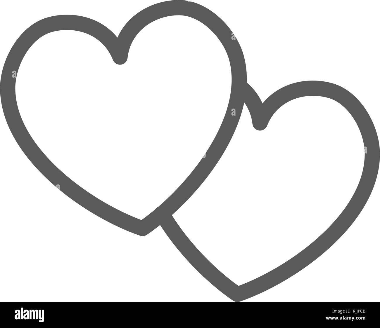 Two hearts couple vector Black and White Stock Photos & Images - Alamy