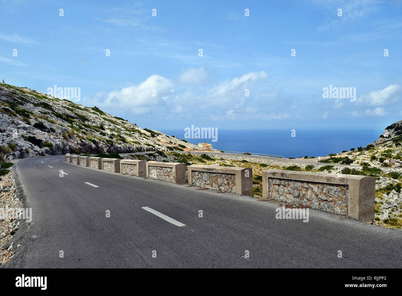 Amazing landscape when driving on an open coastal road winding through ...