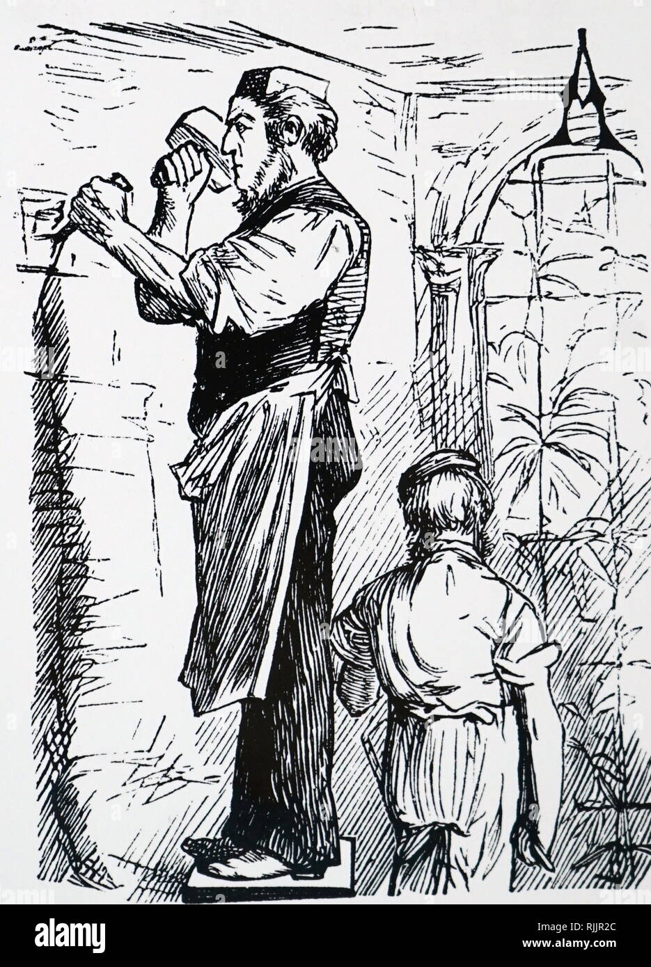 An engraving depicting a stone mason. Dated 19th century Stock Photo ...