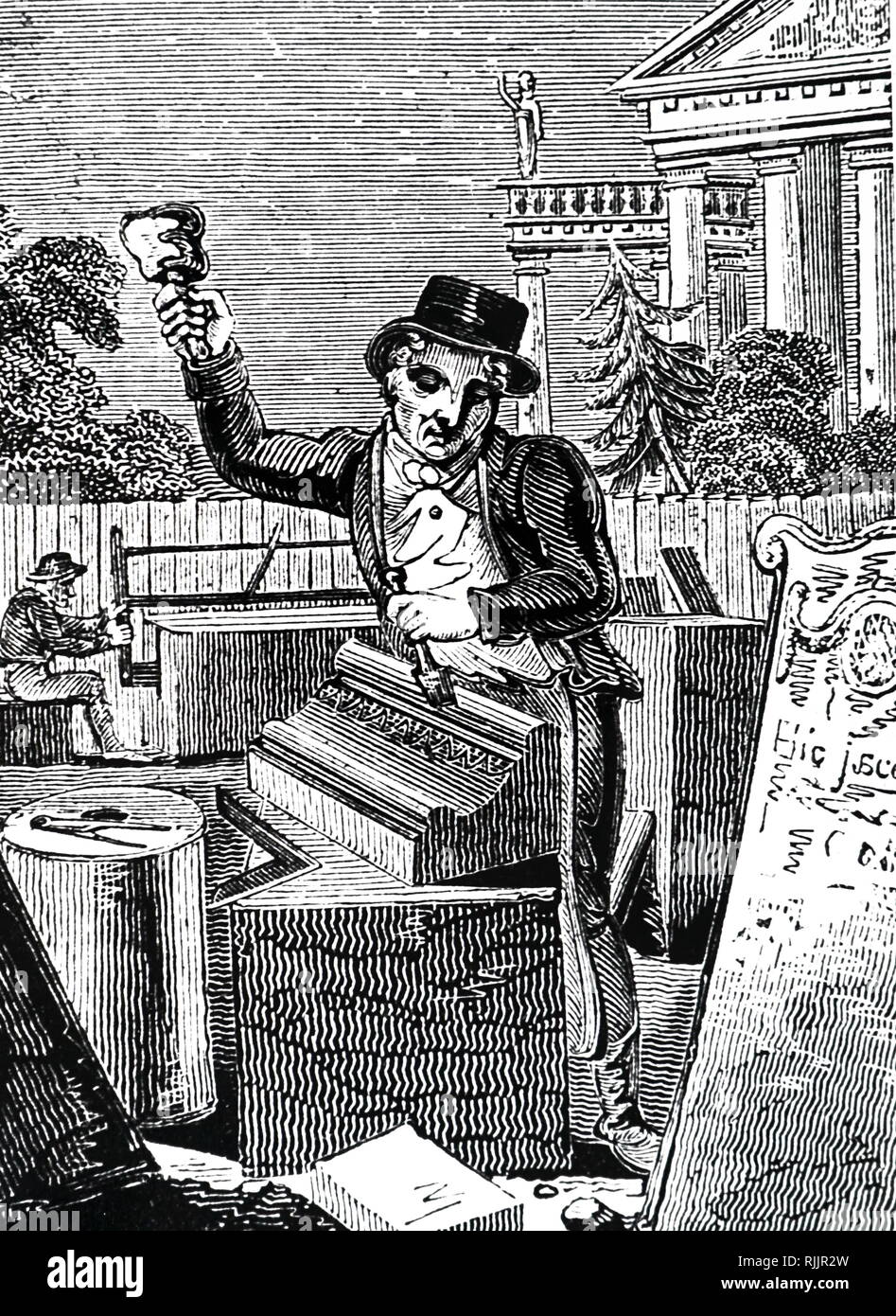 An engraving depicting a stone mason. Dated 19th century Stock Photo ...