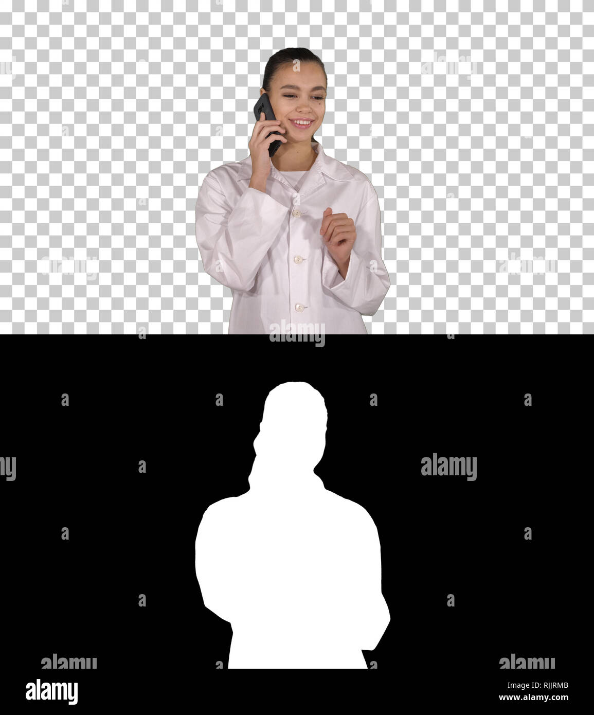 Doctor talking on mobile walking hi-res stock photography and images ...