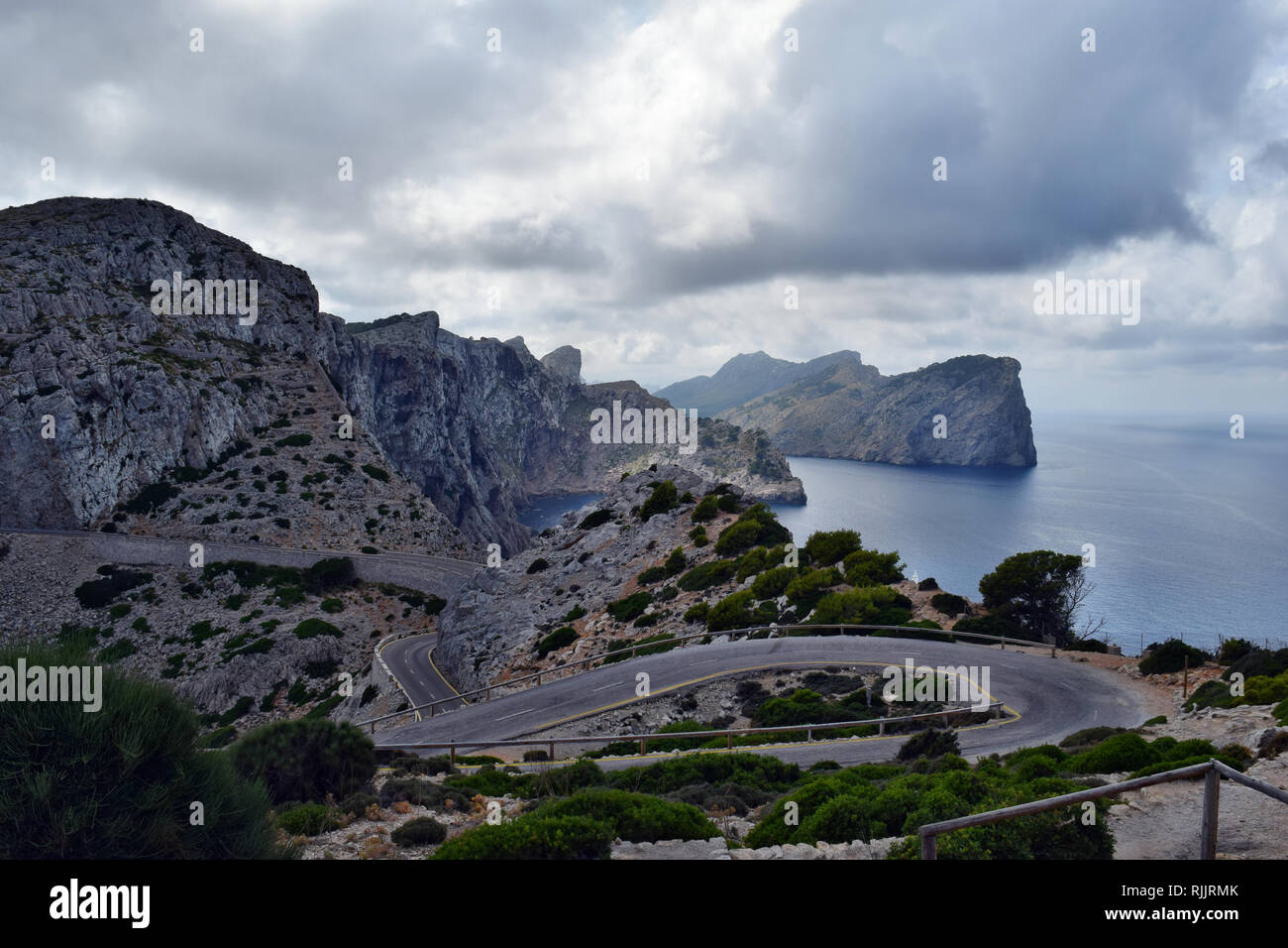 Amazing landscape when driving on an open coastal road winding through ...
