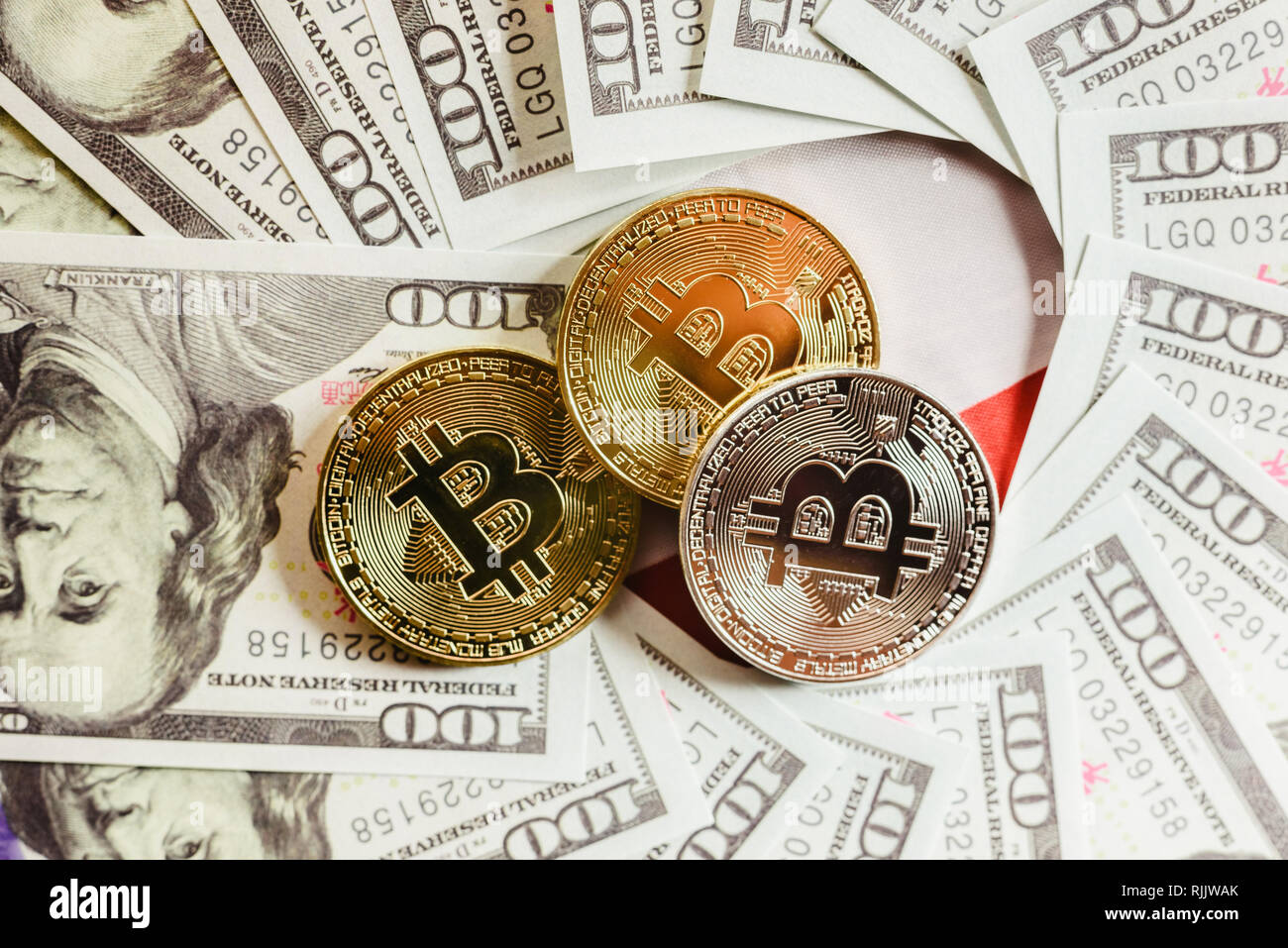 real bitcoins with a value higher than hundreds of dollars in bills ...