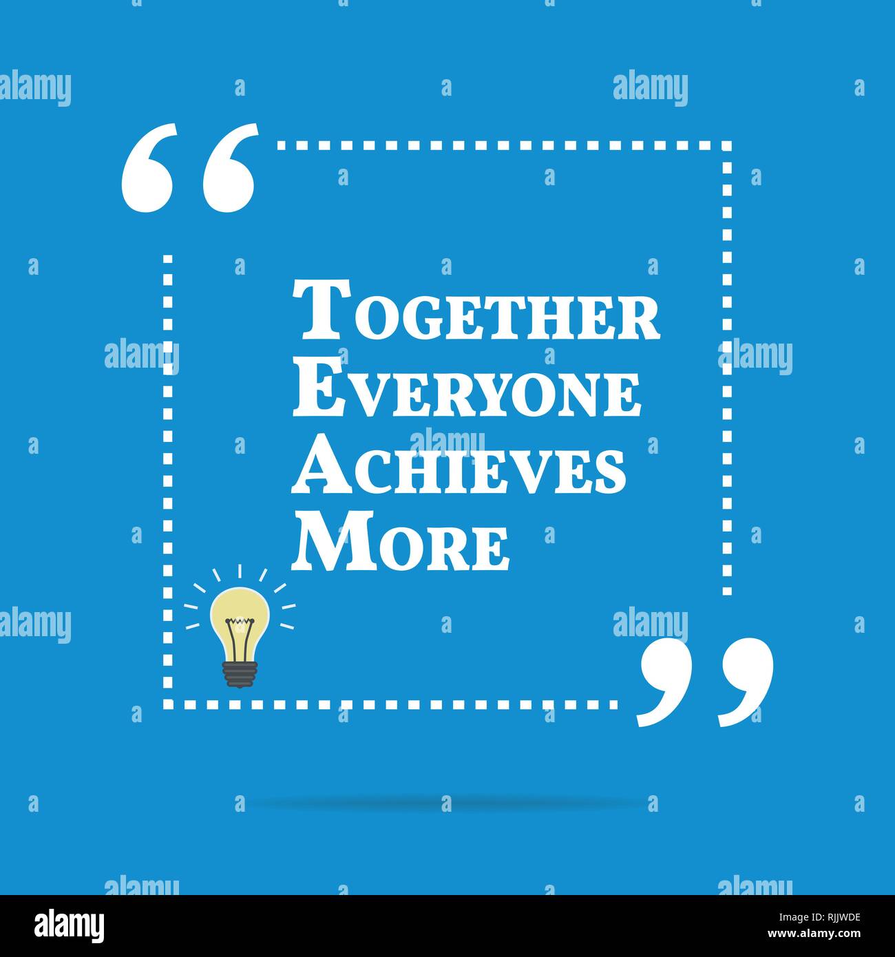 Inspirational motivational quote. Together everyone achieves more ...