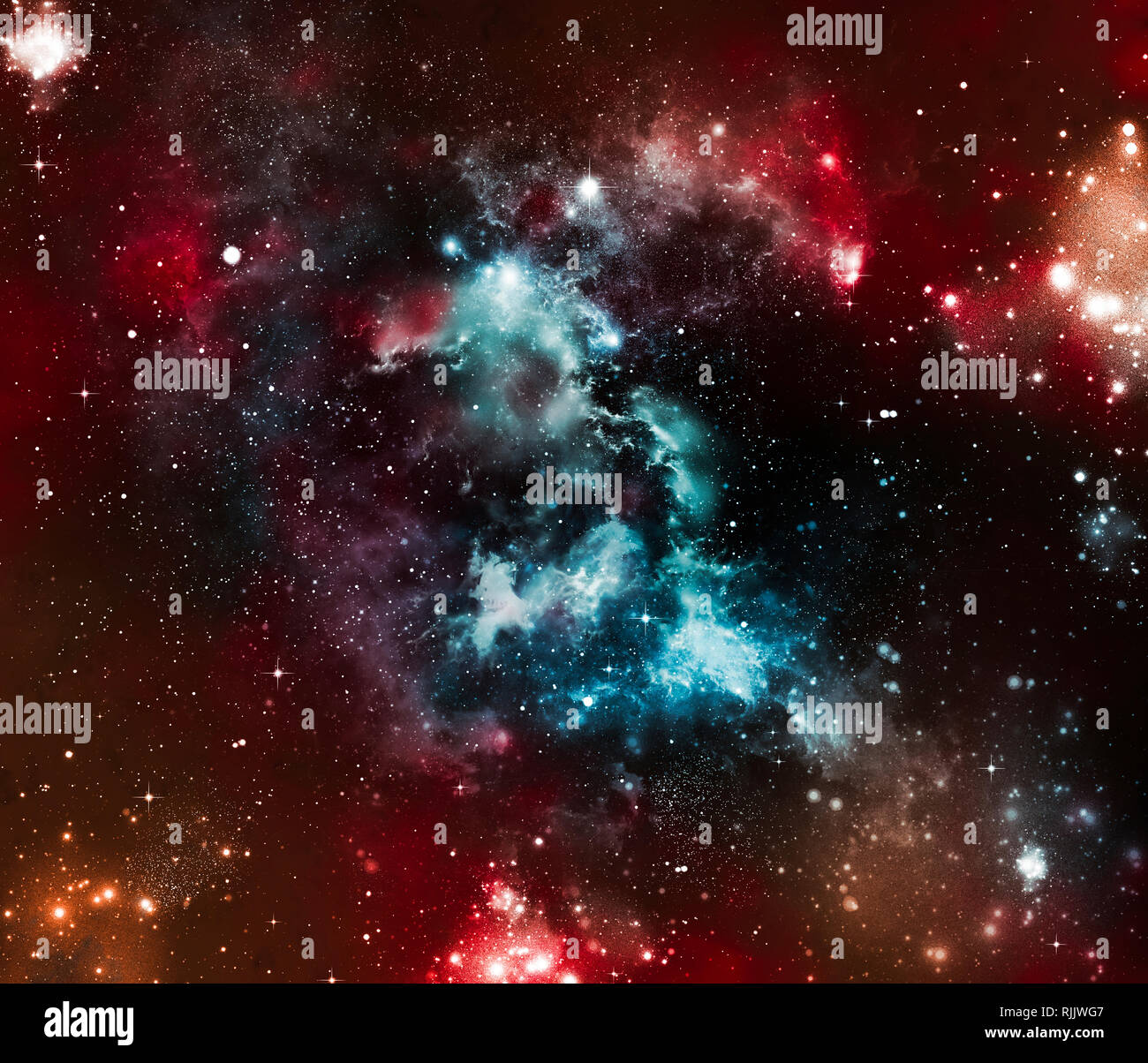Space exploration, nebulae and stars. Interstellar agglomerates of dust ...