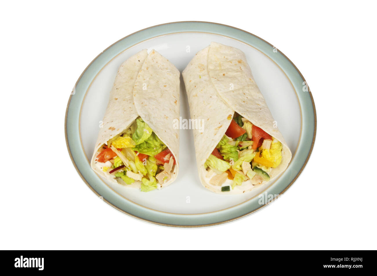 Chicken wrap top view Cut Out Stock Images & Pictures - Alamy
