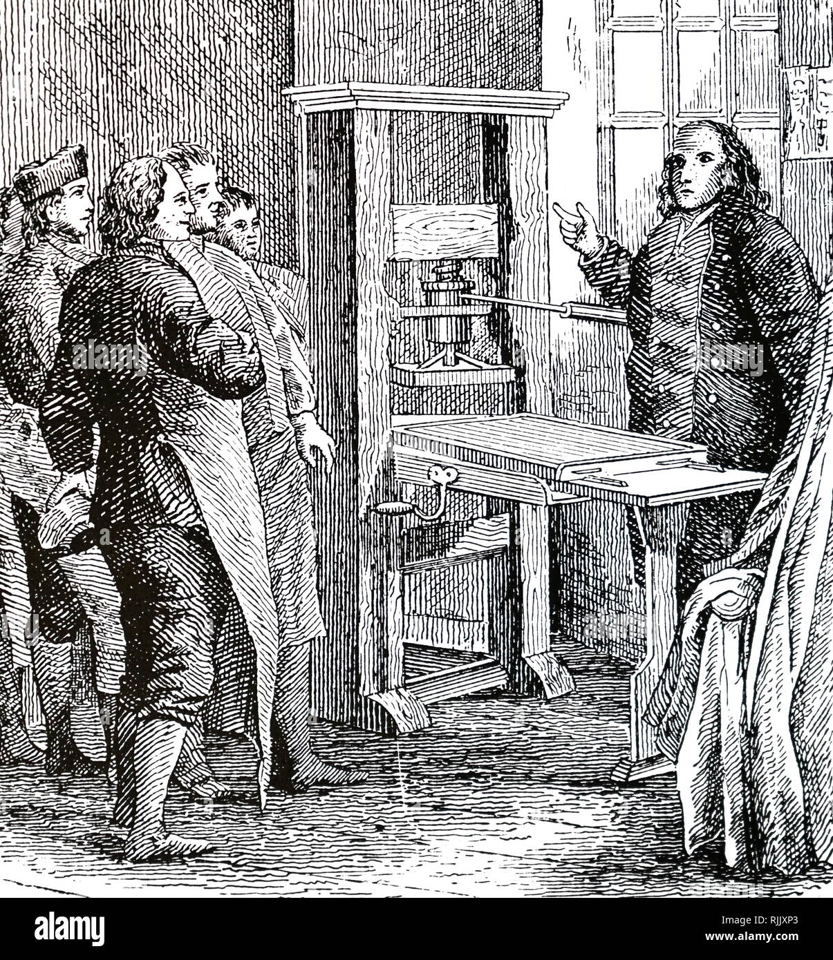 18th century printing press hi-res stock photography and images - Alamy