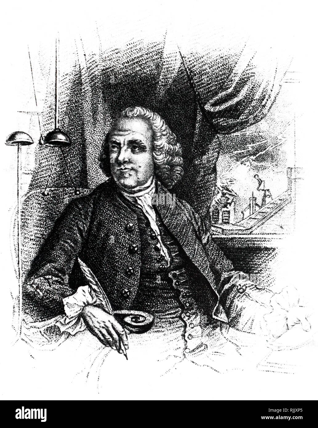 Benjamin franklin american statesman illustration hi-res stock ...