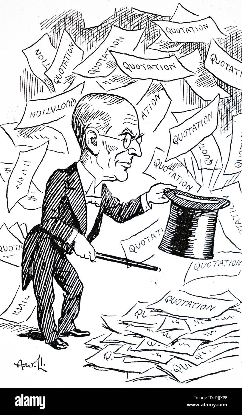 A cartoon depicting Isaac Foot (1880-1960) a British Liberal politician ...