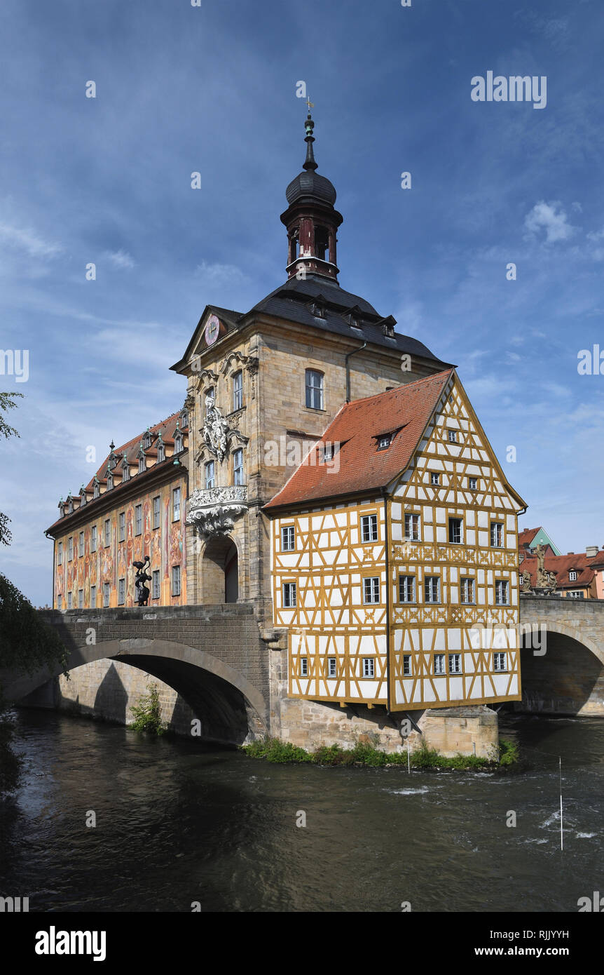 old town hall;river regnitz;bamberg;germany Stock Photo - Alamy