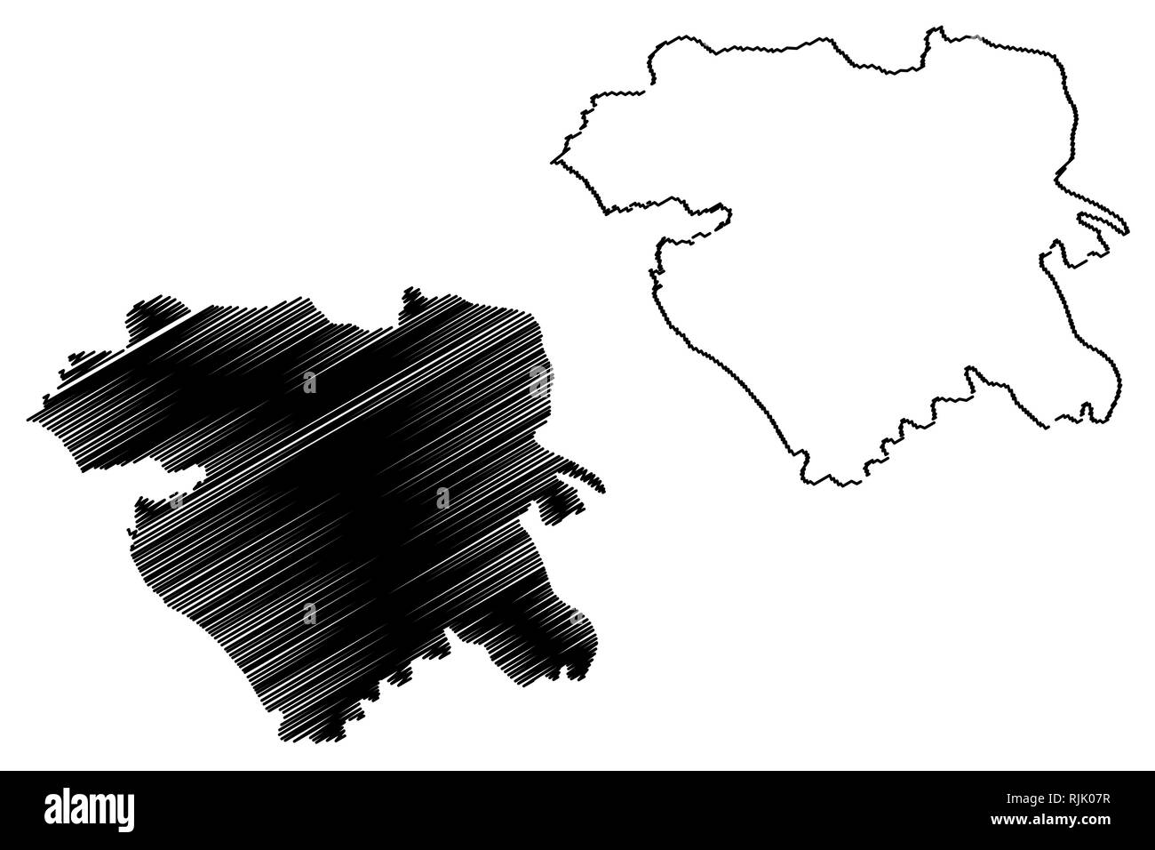 Kurdistan Province (Provinces of Iran, Islamic Republic of Iran, Persia) map vector illustration ...