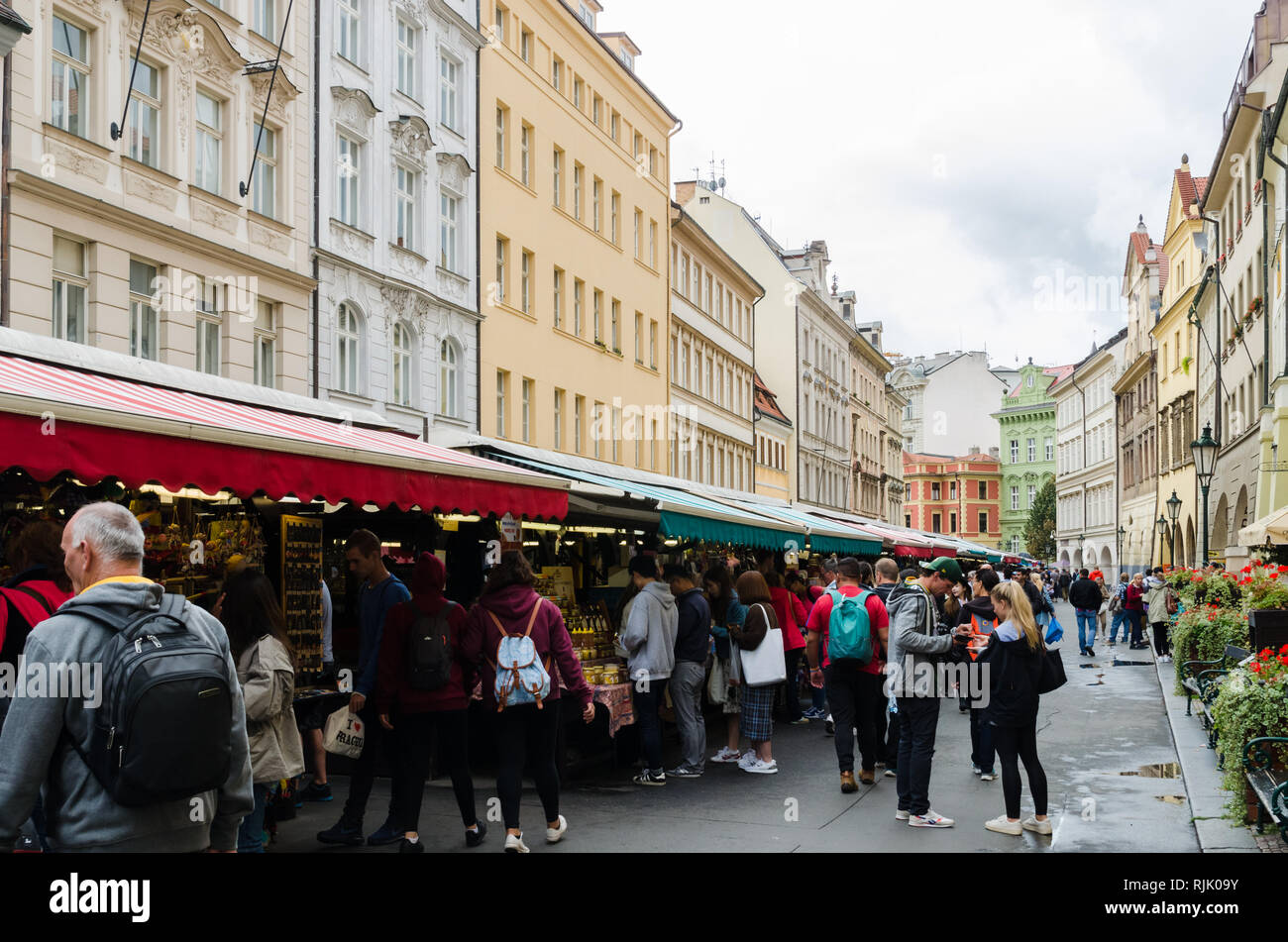 Prague market people hi-res stock photography and images - Alamy