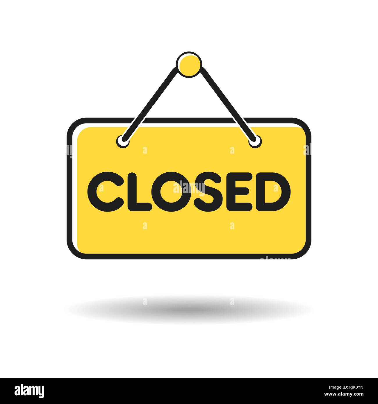 Hanging Door Sign Board with text "CLOSED". Isolated On White ...