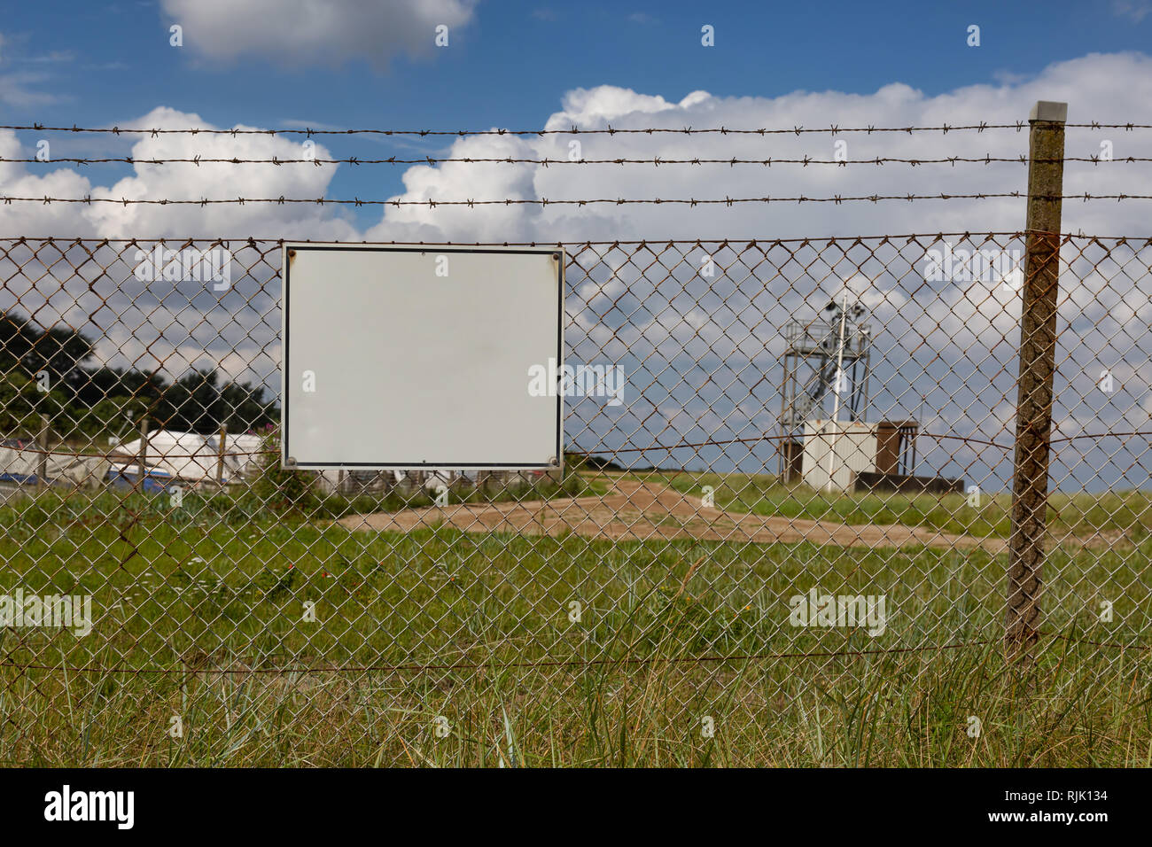 Restricted area sign, barbed wire hi-res stock photography and images ...