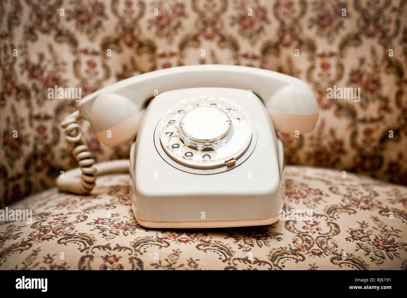 a retro rotary dial telephone Stock Photo - Alamy