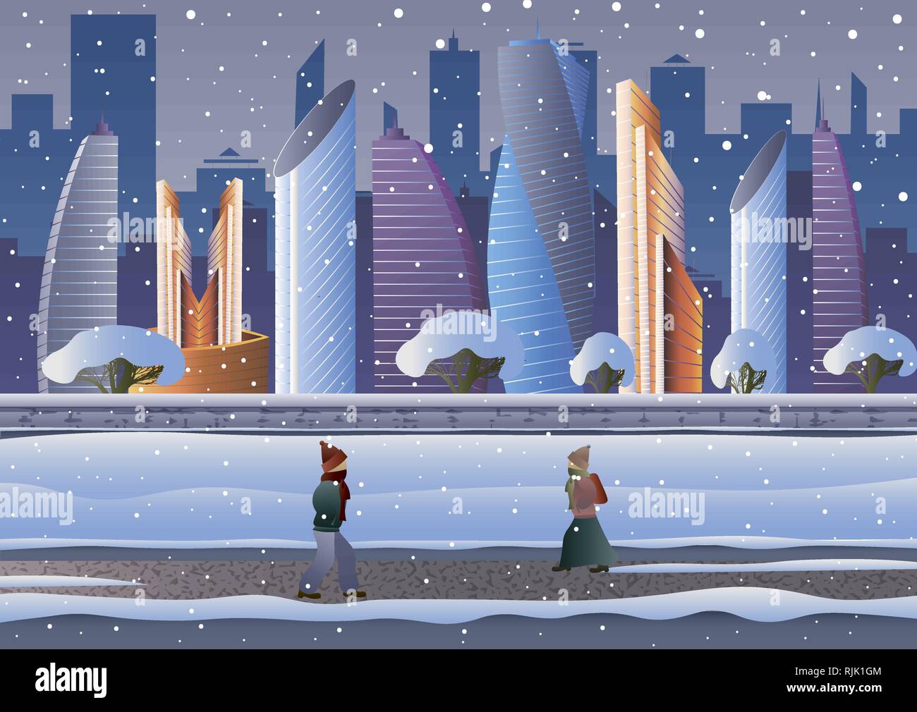 Snow ice in river Stock Vector Images - Alamy