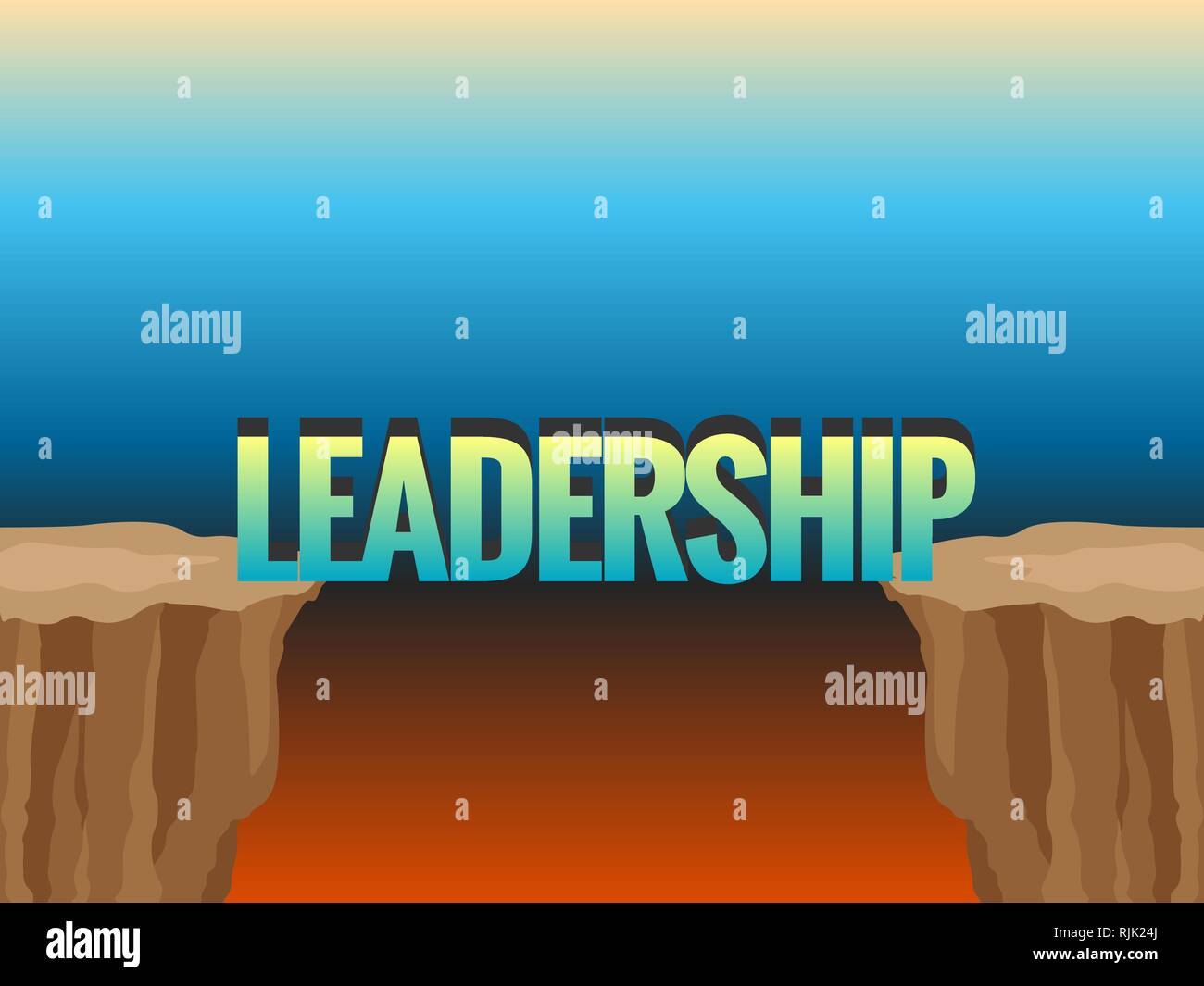 Abyss and word LEADERSHIP as bridge. Concept illustration Stock Vector ...