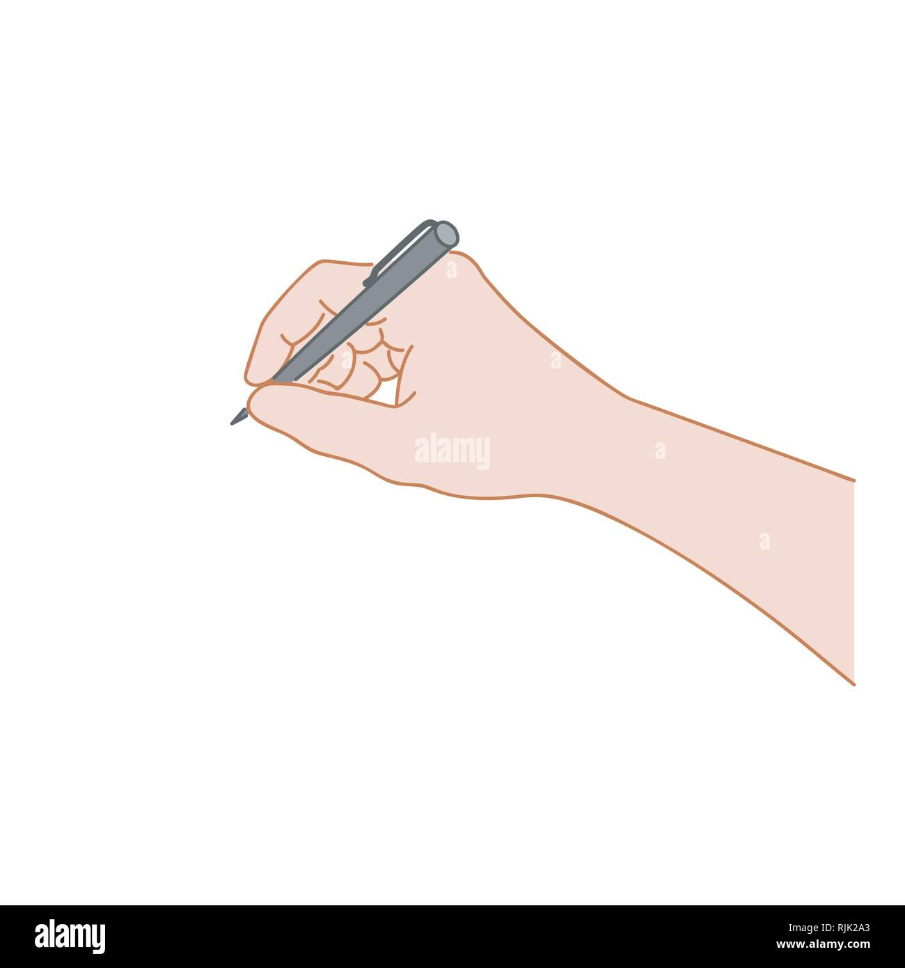 Hand writing with a pen. Hand drawn style illustration Stock Vector ...