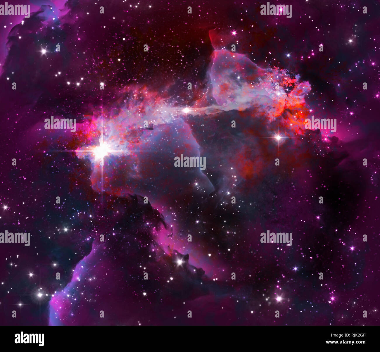Space exploration, nebulae and stars. Interstellar agglomerates of dust ...
