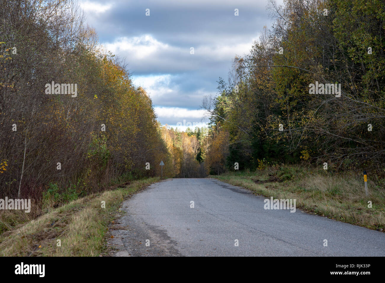 empty asphalt road outside city. countryside driveway with clean ...