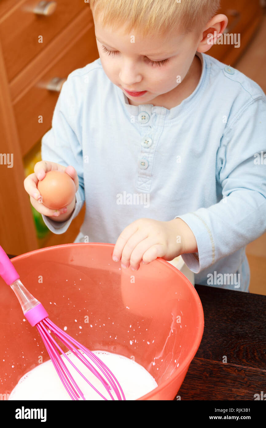 Healthy diet for children, youngsters cooking concept. Little kid boy ...