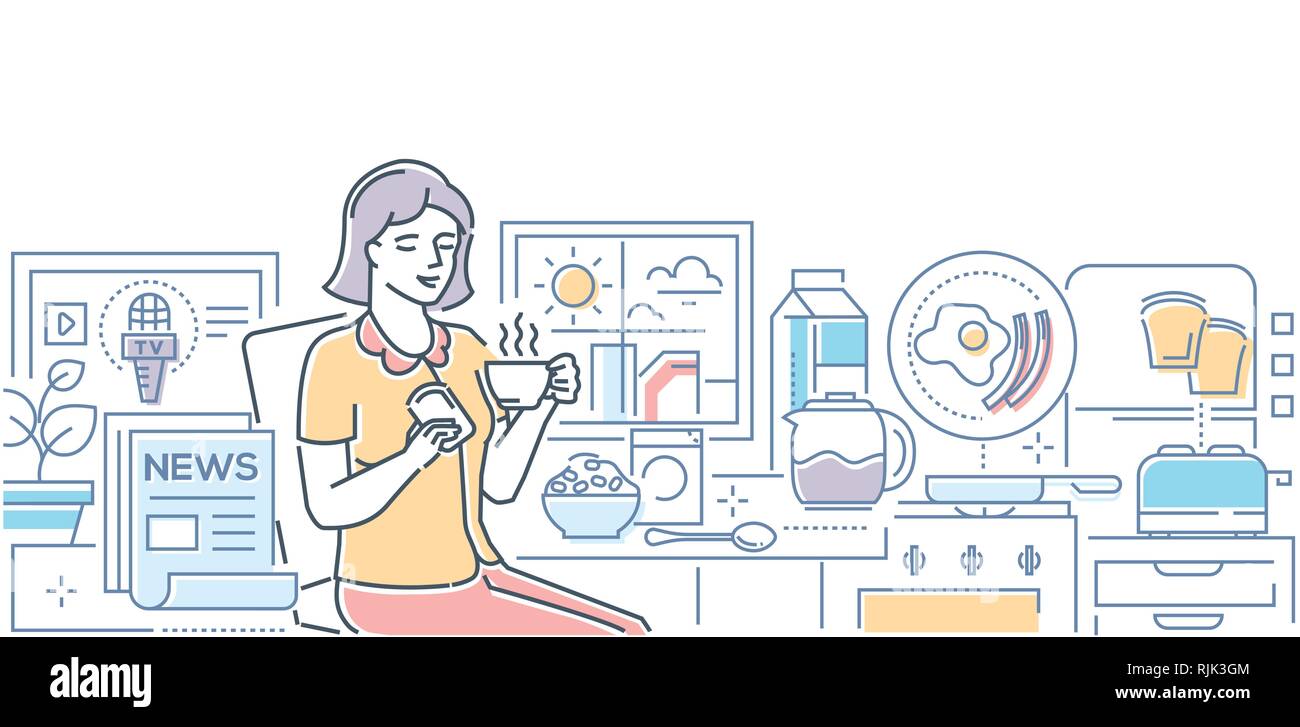 Good morning tv Stock Vector Images - Alamy