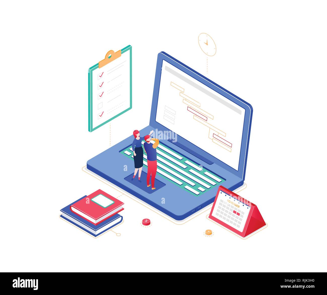 Task management - modern colorful isometric vector illustration Stock ...